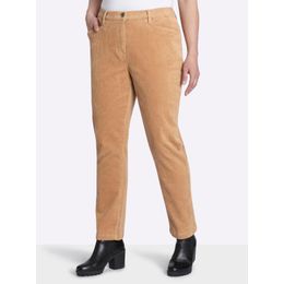 sheego Gro&szlig;e Gr&ouml;&szlig;en Cordhose mit schmalem Bein, camel, Gr&ouml;&szlig;e 46 - Damen