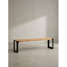 KADIMA DESIGN Esszimmerbank 120x40x45 cm Massivholz Metall Industrial, | Gr.: 120 x 40 x 45 cm