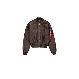Alpha Industries MA-1 Faux Leather Vintage Bomber Jacket Women