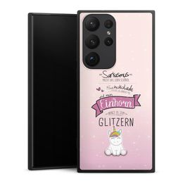 DeinDesign Galaxy S23 Ultra Handy Premium Silikon H&uuml;lle Handyh&uuml;lle schwarz Case Glitzer Statement Einhorn Silikon Premium Case