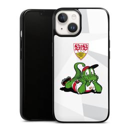 DeinDesign iPhone 14 Handy Silikon H&uuml;lle Case schwarz Handyh&uuml;lle Vfb Stuttgart Mascot Official Licensed Product