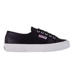 Superga - "2750" Sneaker f&uuml;r Damen, Nappaleder (Schwarz/Wei&szlig;)