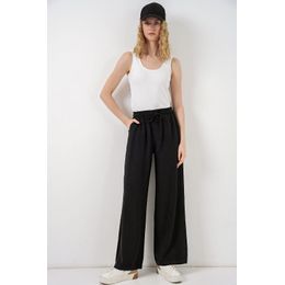 Hochtaillierte weite Hosen mit Tasche