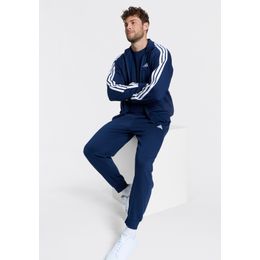 Herren Trainingsanzug "3-STREIFEN FLEECE"team navy blau 2, wei&szlig;, Gr. XL, adidas Sportswear, Obermaterial: 70% Baumwolle, 30% Polyester, Sportanz&uuml;ge