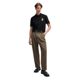 HUGO BOSS - Poloshirt f&uuml;r Herren, Regul&auml;r, kurz&auml;rmlig (Schwarz)