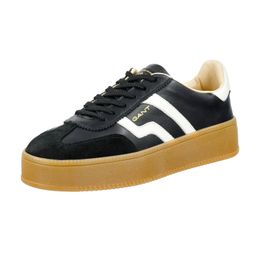 Gant Damen Sneaker "Cuzmani", Gr. 38, schwarz, Leder, Veloursleder, kontrastfarbene Details, Schuhe, Plateausneaker, Schn&uuml;rschuh, Retro-Sneaker mit
