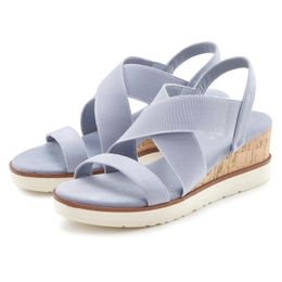 Lascana Damen Sandalette "Sommerschuh, offener Schuh, Sandale, Keilsandalette", Gr. 38hellblau, Obermaterial: 100% Textilmaterial. Decksohle: 100%