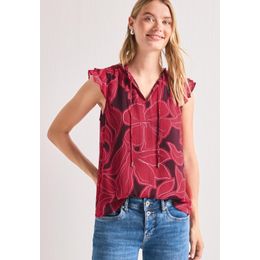 Street One Damen Blusentopsalsa rot, Gr. 40, gemustert, Stoff, Obermaterial: 100% Polyester. Futter: 100% Modal, Blusen, mit Chiffon-Layer