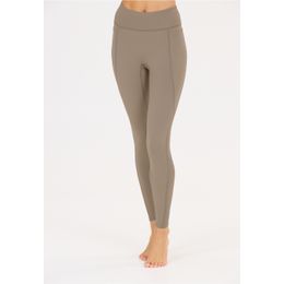 ENDURANCE ATHLECIA ATHLECIA Damen Trainingstights "Aliya V2", beige, Gr. 38, unifarben, 75% Polyamid, 25% Elasthan, Hosen, mit Quick Dry-Technologie