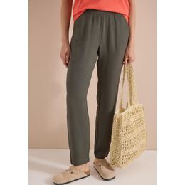 Cecil Damen Stoffhosekhaki, Gr. L, unifarben, Stoff, 100% Viskose, Hosen, Middle Waist