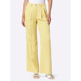 Heine Damen Webhose, gelb, Gr. 48, unifarben, 100% Lyocell, Hosen