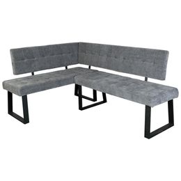 Livetastic Eckbank, Hellgrau, Metall, Textil, 3-Sitzer, 185x134 cm, Esszimmer, B&auml;nke, Eckb&auml;nke