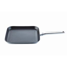 Johann Lafer Grillpfanne Lafer, Silber, Metall, quadratisch, 29.5x29.5 cm, hitzebest&auml;ndige Griffe, rostfrei, antihaftbeschichtet, Kochen, Pfannen, Grillpfannen