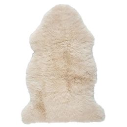 Linea Natura Schaffell, Creme, Fell, Echtleder, Lammfell, Schaf, Tierform, 60x90-95 cm, Oeko-Tex&reg; Standard 100, in verschiedenen Gr&ouml;&szlig;en erh&auml;ltlich, Teppiche & B&ouml;den, Teppiche, Fellteppiche