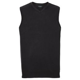 Russel Athletic Russell Collection - Sweatshirt V-Ausschnitt f&uuml;r Herren &Auml;rmellos (Schwarz)