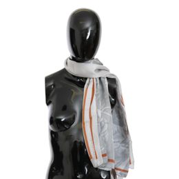 Costume National Foulard en soie grise rouge pour femmes