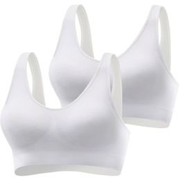 Bralette-BH, Wei&szlig;, Gr. S (36/38), petite fleur by Lascana, Damen, B&uuml;gel-BHs, Material: Polyamid, Elasthan