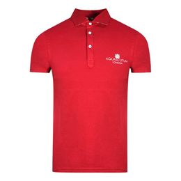 Aquascutum London Bold Logo Rotes Poloshirt
