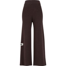 Damen Stoffhose "Another Cotton Lab Another Wide Leg Knit Pant"chocolate, Gr. XL, ANOTHER COTTON LAB, unifarben, 92% Baumwolle, 8% Elasthan, Hosen