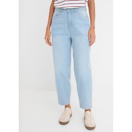 bonprix Damen Loose-fit-Jeanshellblau denim (l&auml;nge: regul&auml;r), Gr. 38, Obermaterial: 98% Baumwolle, 2% Elasthan, Jeans, Loose Fit, Barrel Jeans