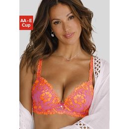 Lascana Push-up-BH 'Wanda' mehrfarbig Gr. 80D. Mit Eingearbeitetem Polster Im Untercup und mit B&uuml;gel