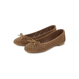 Lascana Ballerina 'Slip-On-Sneaker, Freizeitschuh, Slipper, Halbschuh,' camelfarben Gr. 41 f&uuml;r Damen