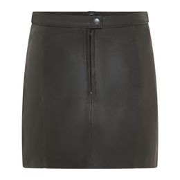 Damen, schwarzer Leder-Biker-Bleistift-Minirock &ndash; Harper