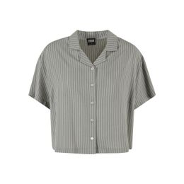 Urban Classics Damen Kurzarmshirt "Urban Classics Damen Ladies Resort Shirt"paleolive, wei&szlig;, Gr. XXL, gebl&uuml;mt, 100% Viskose, Shirts