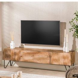 Pharao24.de TV Sideboard Lowboard aus Massivholz im Industry und Loft Stil