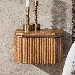 Pharao24.de Nachttisch Nachtkonsole h&auml;ngend aus Massivholz in modernem Design