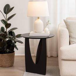 Pharao24.de Beitisch Wohnzimmer Tisch in runder Form mit Wangen Gestell