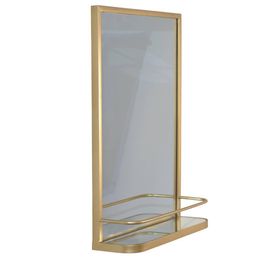 Pharao24.de Wandspiegel Spiegel mit Ablage in Goldfarben 60 cm hoch