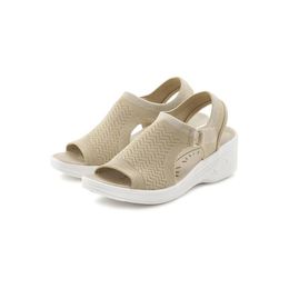 VIVANCE BY LASCANA Sandalette 'Sandale, Sommerschuh, offener Schuh, Keilsandalette,' beige Gr. 40 f&uuml;r Damen