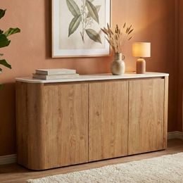 Pharao24.de Sideboard Wohnzimmer Kommode im Retrostil mit Dreht&uuml;ren