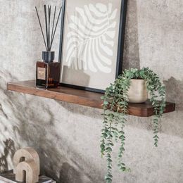 Pharao24.de Wandboard Massivholzregal in Holz Braun 90 cm breit