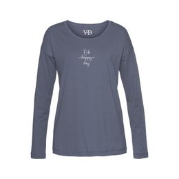 Damen Pyjamaoberteil, Blau, Gr. 44/46, Vivance Dreams by Lascana, Pyjamas, Material: Baumwolle, vielseitig kombinierbar