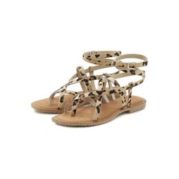 French Connection Sandale 'Sandalette, Sommerschuhe, offener Schuh, Ledersandale' leo Gr. 40 f&uuml;r Damen. Mit Fellimitat