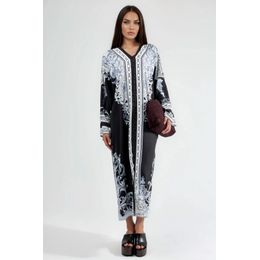 Bedrucktes Maxikleid mit V-Ausschnitt