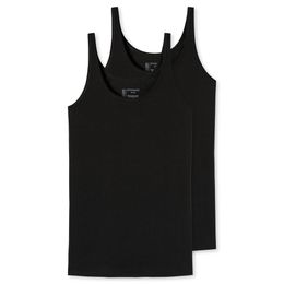 Schiesser Damen Tr&auml;gertop "95/5"000, schwarz, Gr. 36, Single Jersey, Obermaterial: 95% Baumwolle, 5% Elasthan, Tops, Single-Jersey Qualit&auml;t,