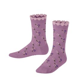 Falke Damen Socken "Ditsy Flowers", Gr. 35, rosa, Obermaterial: 74% Baumwolle CO. 24% Polyamid PA. 2% Elasthan EL., glatt, Socken