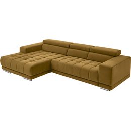 Ecksofa DIE PLANBAR, B:329cm H:73cm T:190cm, gelb, 100% Polyester, Wohnzimmer, Sofas, "MP-IN15053 L-Form extra breiter Schenkel", wahlweise mit