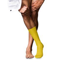 Falke Damen Socken "No. 10 Pure Fil d'&Eacute;cosse", Gr. 41, gelb, Obermaterial: 93% Baumwolle CO. 7% Polyamid PA., Socken