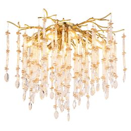 Globo LIGHTING Deckenleuchte "GLORIA", 8, H: 48cm, 1 Stk., gold, Wohnzimmer, Leuchten, Kristall Deckenleuchte f&uuml;r Wohn- & Esszimmer, gold