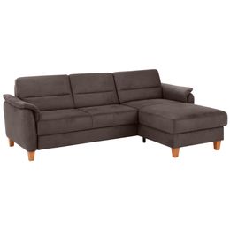 Ecksofa Home Affaire, B:244cm H:89cm T:163cm, braun, 100% Polyester;Struktur (100% Polyester);Luxus-Microfaser in Lederoptik (100% Polyester),