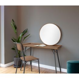 Schminktisch OTTO HOME, B:115cm H:78cm T:52cm, braun, Tische, "Birmingham Frisiertisch mit Spiegel &Oslash; 71 cm, Arbeitsplatte 110/50 cm", Breite 115 cm,