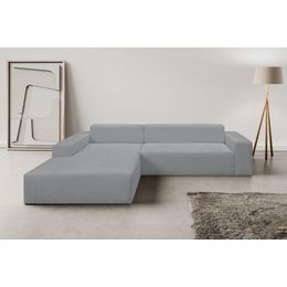 Ecksofa WERK2, B:311cm H:70cm T:210cm, grau, 100% Polyester, Wohnzimmer, Sofas, "Zeus-XL 311 x 210 cm modern und bequem", Chenille, L-Form, XXL