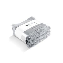 Gaestehandtuecher HERZBACH HOME, silber, Obermaterial: 100% Baumwolle CO., Handt&uuml;cher, "Pura", 550g/m&sup2;, Premium-Qualit&auml;t, 100% Baumwolle, einfarbig