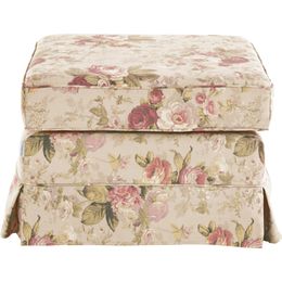 Polsterhocker OTTO HOME, B:66cm H:48cm T:66cm, beige, 60% Polyester, 40% Baumwolle, Hocker, "Shadmoor", Hussenoptik, in uni oder mit Blumendruck,