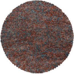 Hochflor-Teppich, H:50mm &Oslash;:200cm, orange, Ayyildiz Teppiche, Kunstfaser, Teppiche, "Enjoy Shaggy ,auch als L&auml;ufer und in Rund", Shaggy, Langflor,