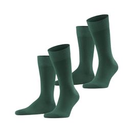 Falke Damen Socken "Happy 2-Pack", Gr. 39, gr&uuml;n, Obermaterial: 80% Baumwolle CO. 18% Polyamid PA. 2% Elasthan EL., glatt, Socken
